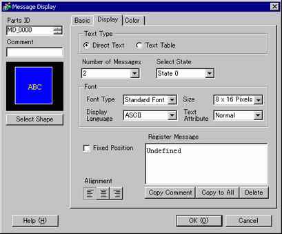 17.2.1 Procedure - Changing and Displaying Messages (Text)